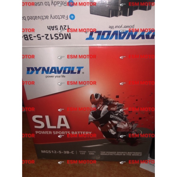 DYNAVOLT SLA POWER SPORT BATTERY MGS12-5-3B-C MODENAS KRISS 1 KRISS 100 ...