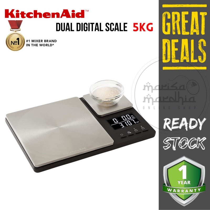 KITCHENAID Ultra Precision Dual Platform Digital Kitchen Scale (5kg ...