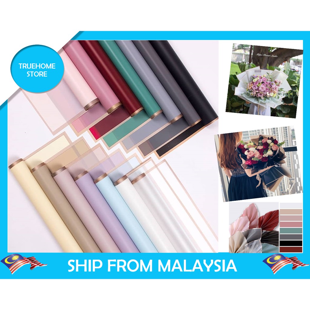 20PCS Gold Lining kertas pembalut hadiah / bunga / bouquet wrapping ...