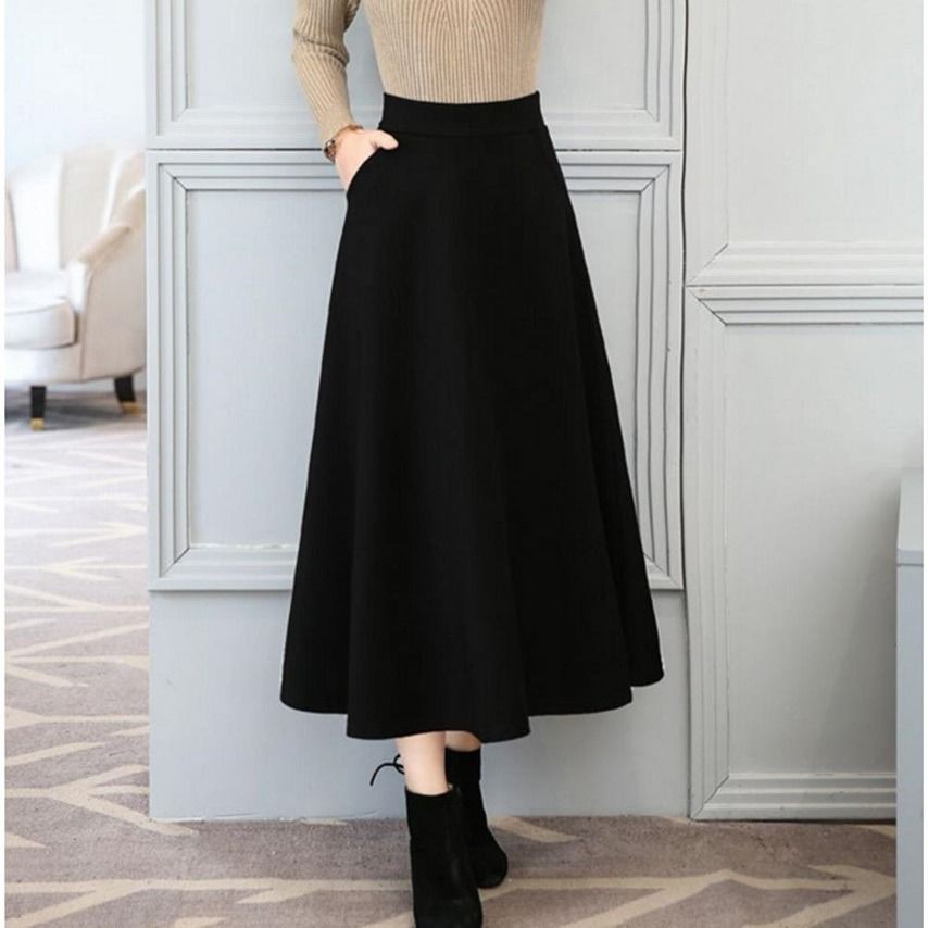 Lady long flared skirt - BLACK D7 | Shopee Malaysia