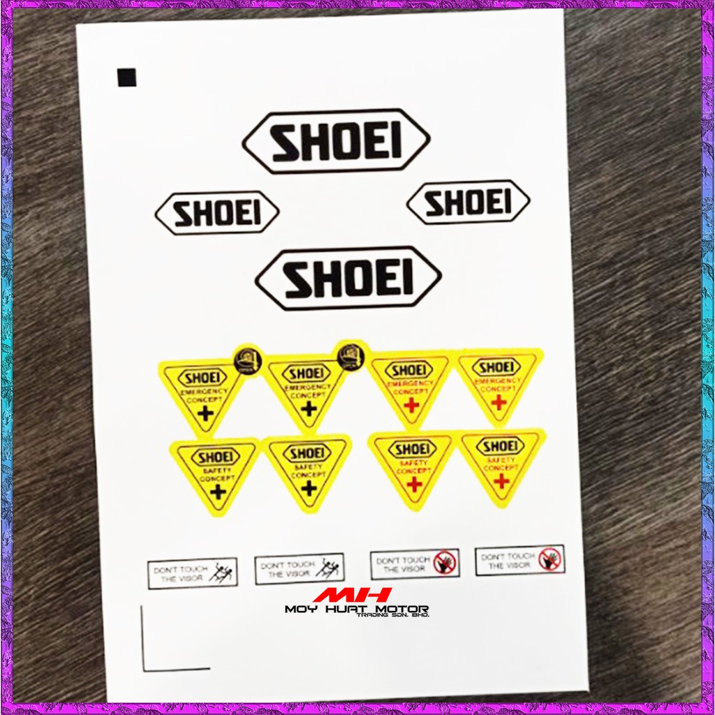 KYT MHR ARAI SHOEI STICKER VISOR LOGO KYT SAFETY CONCEPT EMERGENCY ...