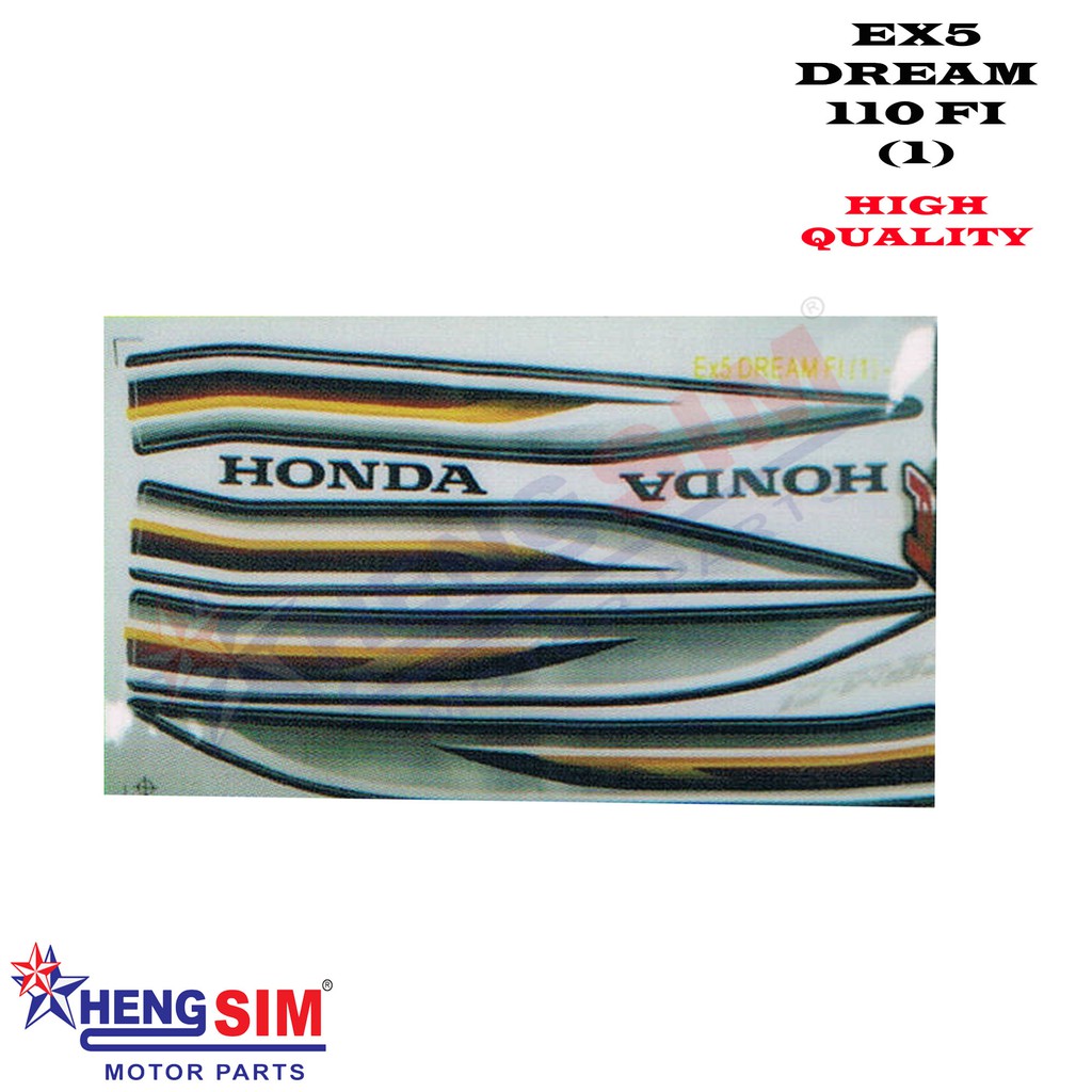 EX5 DREAM 110 FI (1) STICKER BODY STRIPE HONDA BLACK | Shopee Malaysia