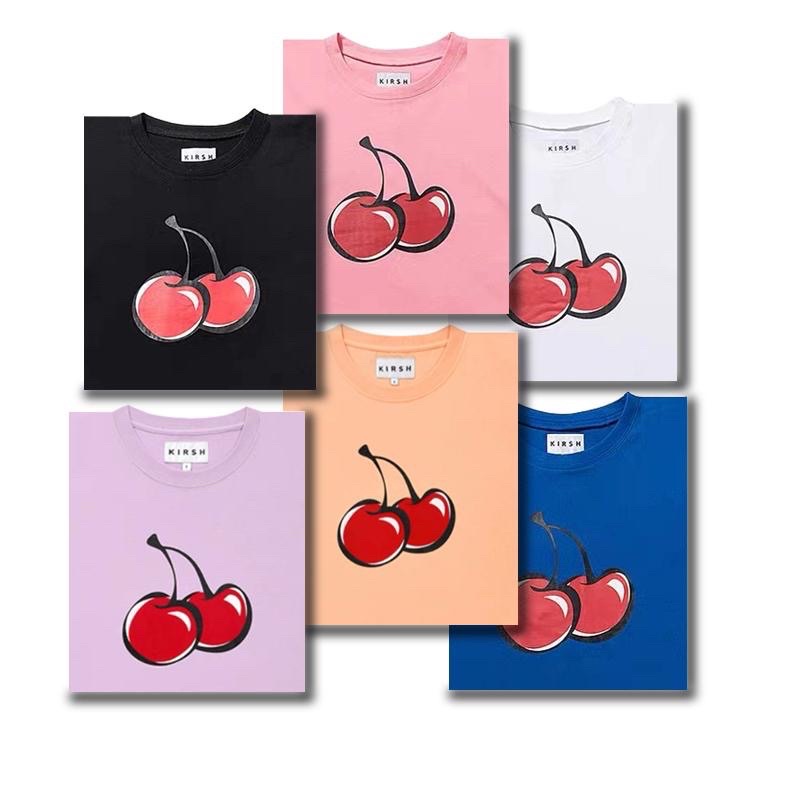 Korea Kirsh Cherry Print Design Oversize Top Women Tee tshirt | Shopee ...