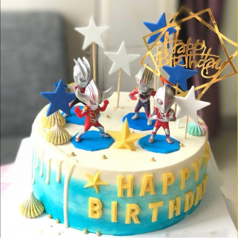 🇲🇾Ready Stock Ultraman figurine cake topper 6pcs 奥特曼蛋糕装饰摆件 | Shopee ...