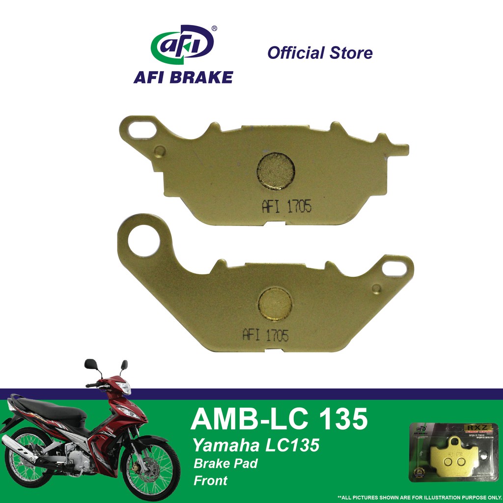Afi Brake Motorcycle Brake Pad - Yamaha LC135 - AMB-LC135 (Front) (1 ...