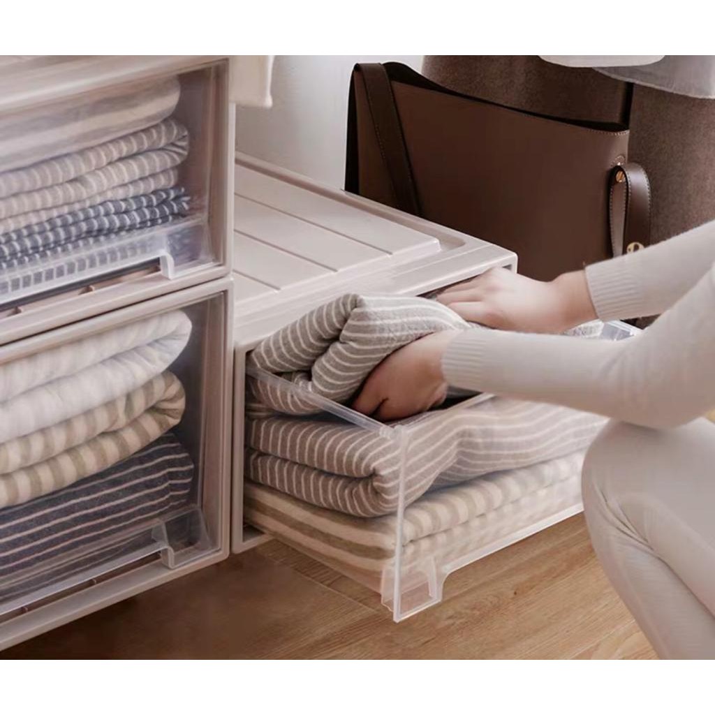 (641/642)1pcs Large Stackable Drawer Storage Box Storage Cabinet ...