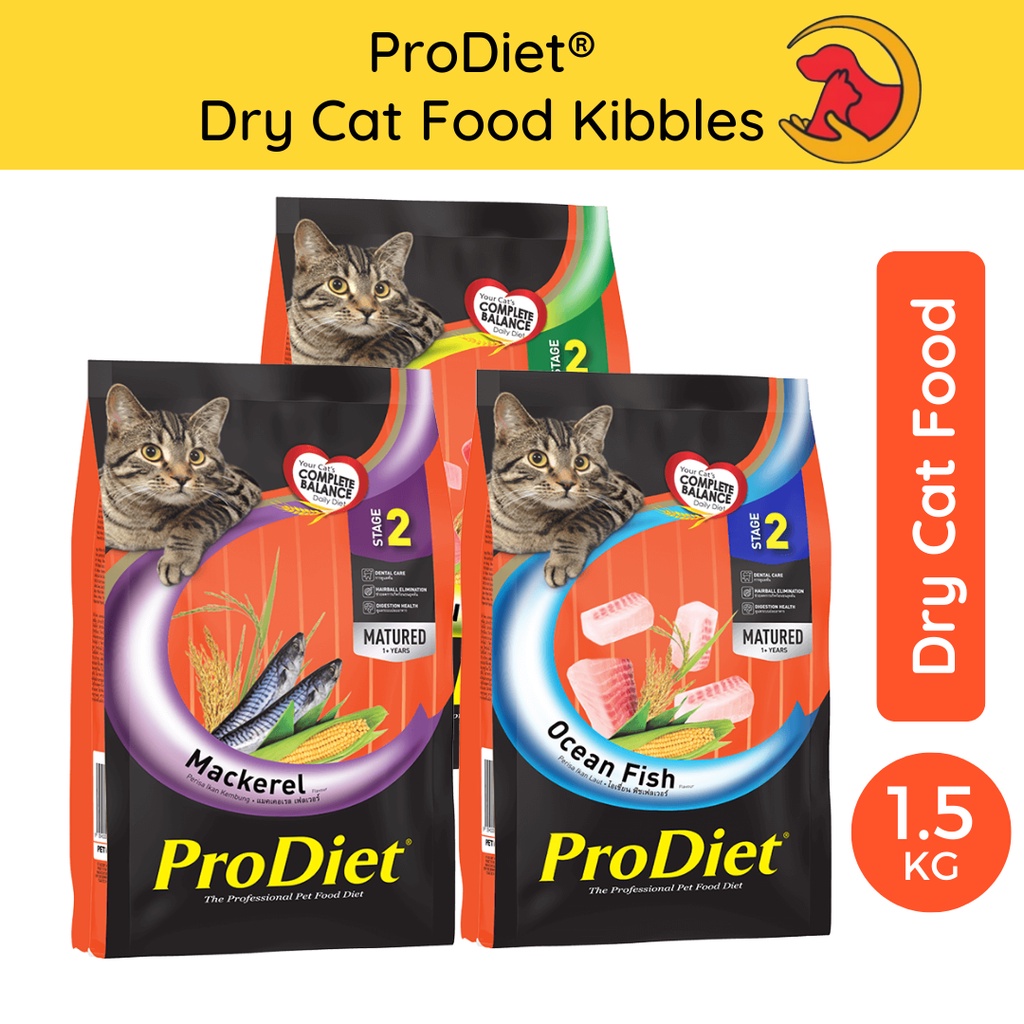 ProDiet® Dry Food Kibbles for Cats (1.5KG) Ocean Fish / Mackerel / Tuna ...