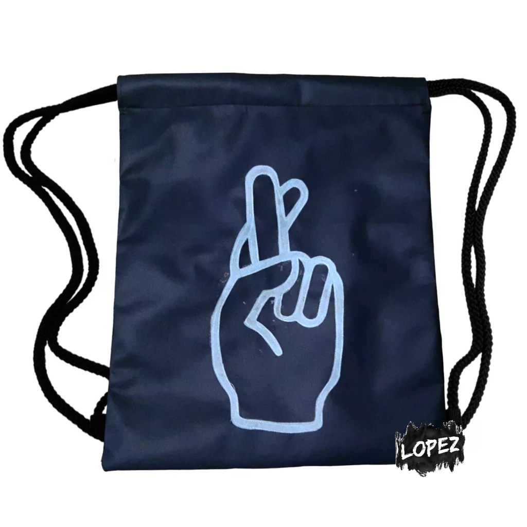 Cross Finger Emoticon Net Bag / Hand Emoji Backpack / Crossed Lopez ...