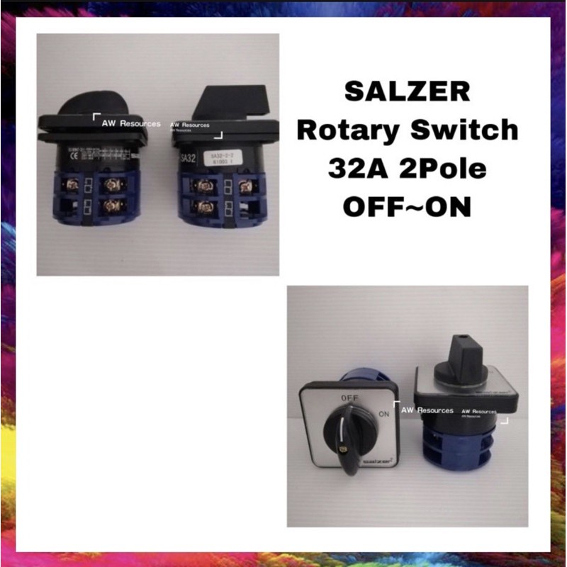 SALZER Rotary Switch 32A 2Pole OFF~ON Isolator / Selector Switch (Model ...