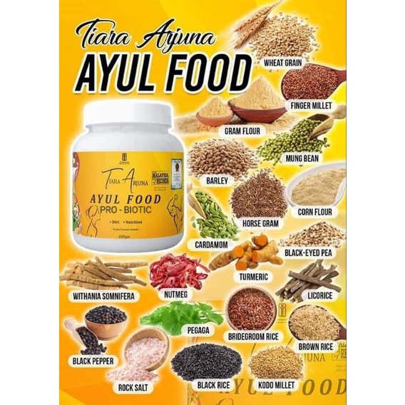 TIARA ARJUNA AYUL FOOD PRO-BIOTIC (500gm) ORIGINAL | Shopee Malaysia