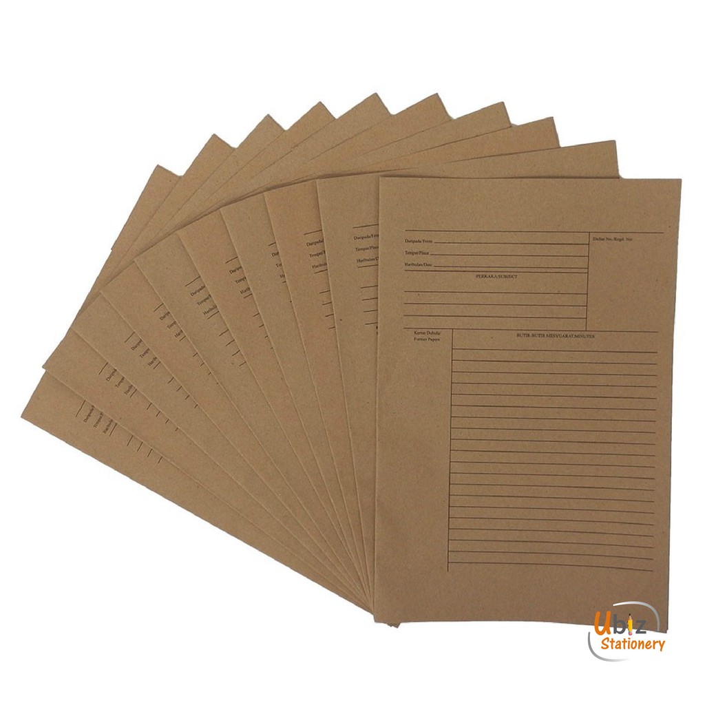 Brown/Kraft/Minute Paper File (100's/pack) | Shopee Malaysia