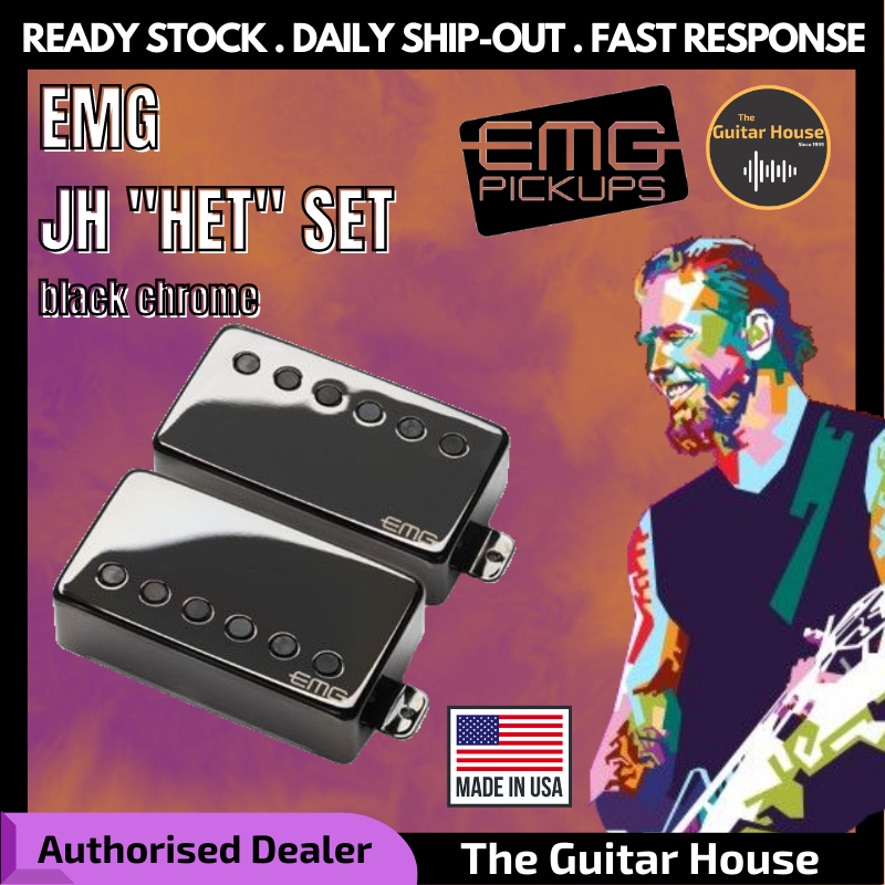 EMG JH Set James Hetfield Active Humbucker Set, Black Chrome (JH "HET" SET / JH HET SET ...