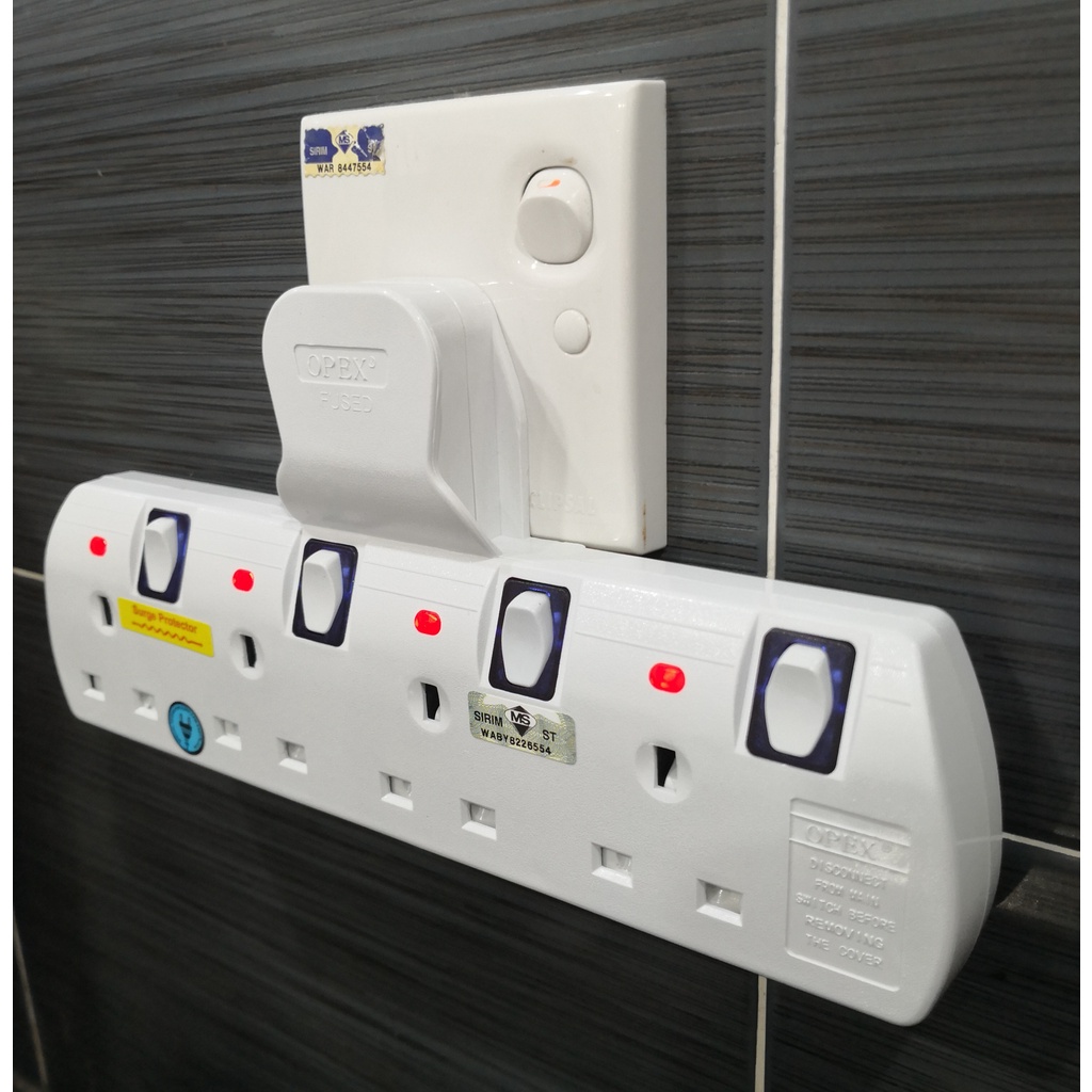 3 Way 4way T Adaport 3pin Socket Extension Socket Extention Plug With Neon Indicator Sirim