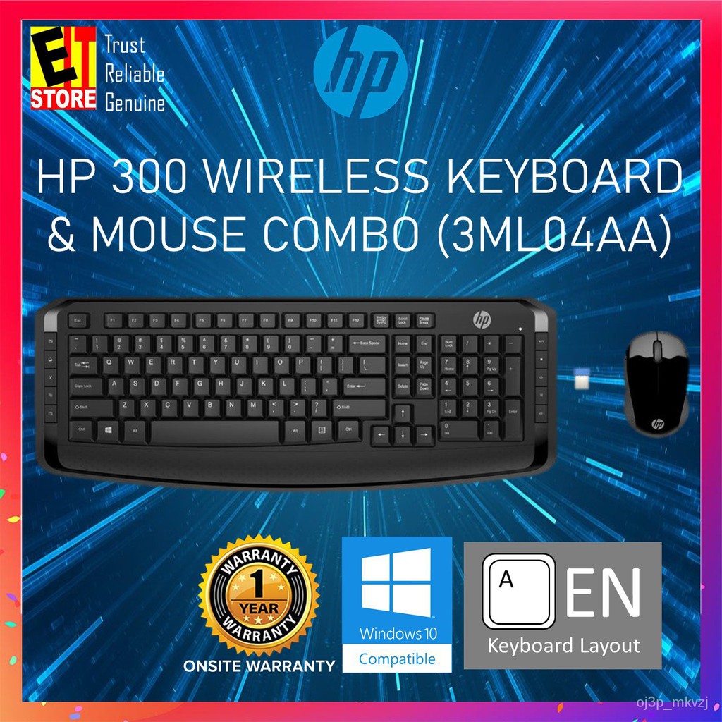 M4yG HP 300 Wireless Keyboard & Mouse Combo A/P - 3ML04AA#UUF | Shopee ...