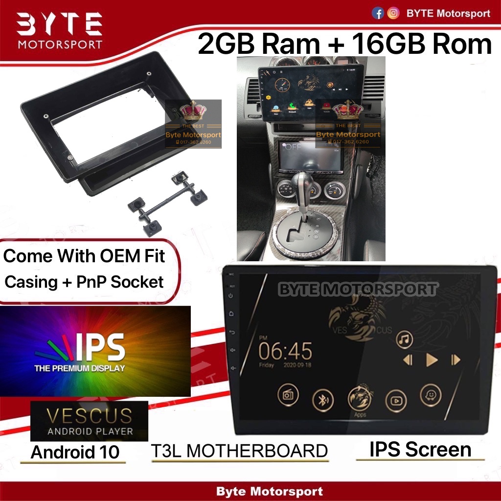 VESCUS 🦂[2+16] 🇲🇾 Android Player Nissan Fairlady 350z / Z33 🎁Free AHD Camera🎁 T3L 🥈Android 10🥈 ...