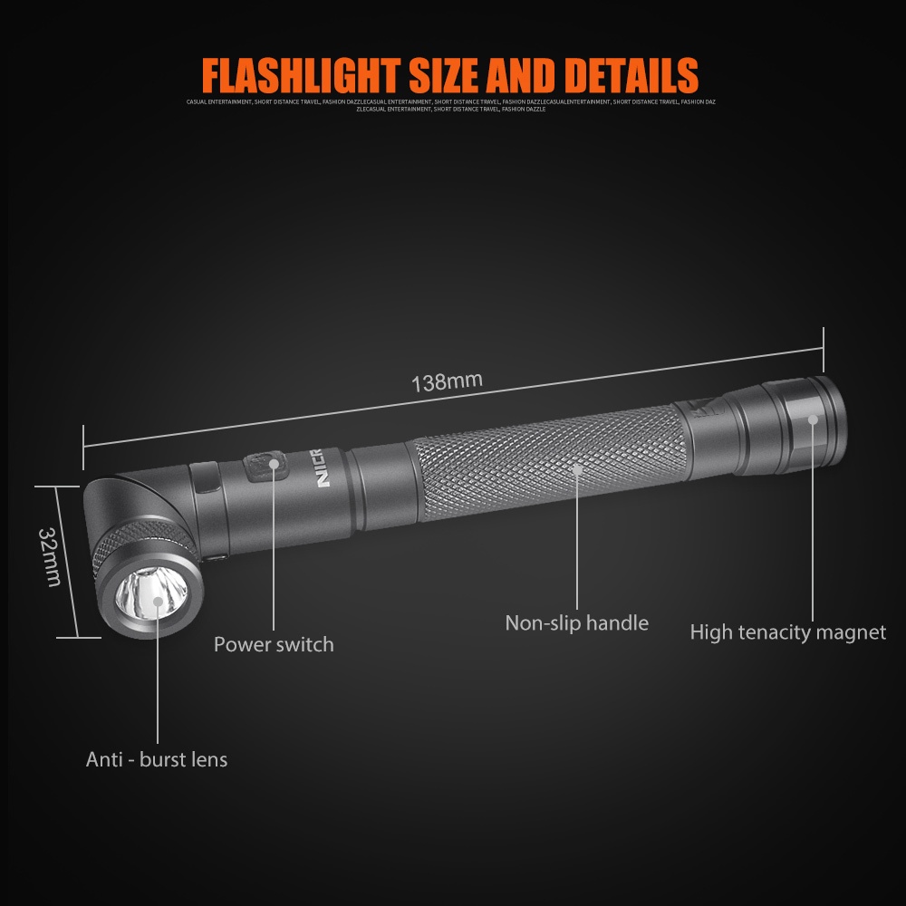 NICRON LED Flashlight N73 Dual Fual Magnet 90 Degree Twist Head Water Resistant | Shopee Malaysia