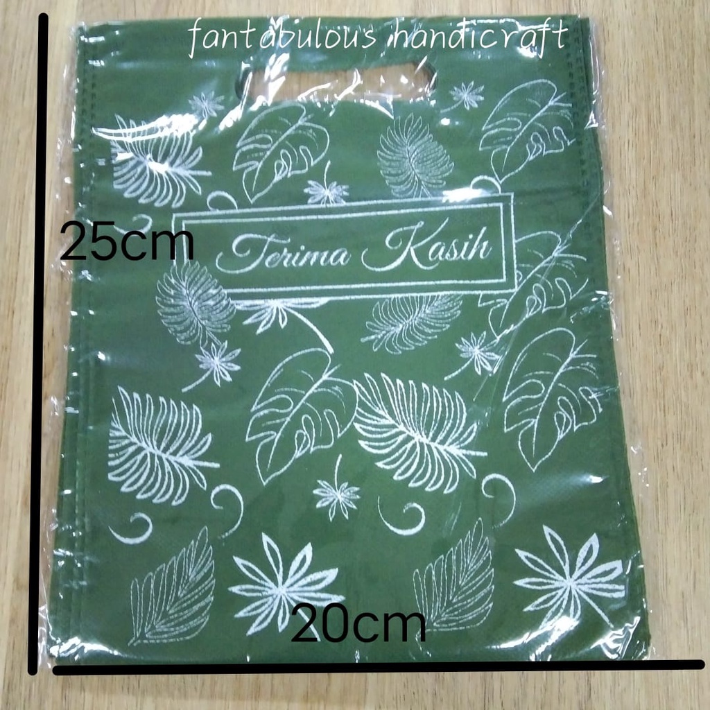 100pcs beg kain (20cmx25cm) Goodies Bag Beg Jajan Events Non-woven Bag ...