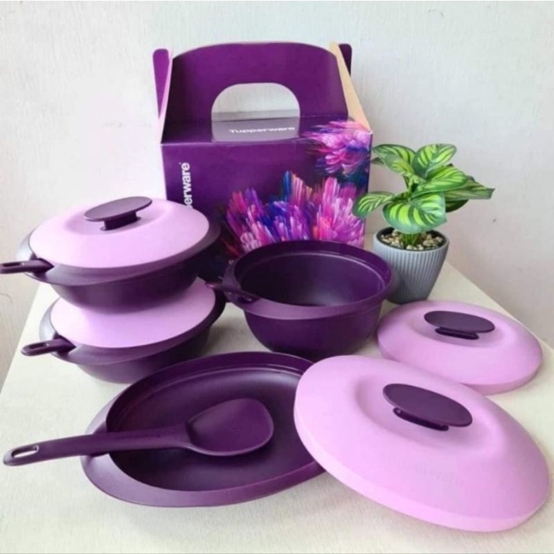 Purple Royale Petit Serveware set Tupperware | Shopee Malaysia