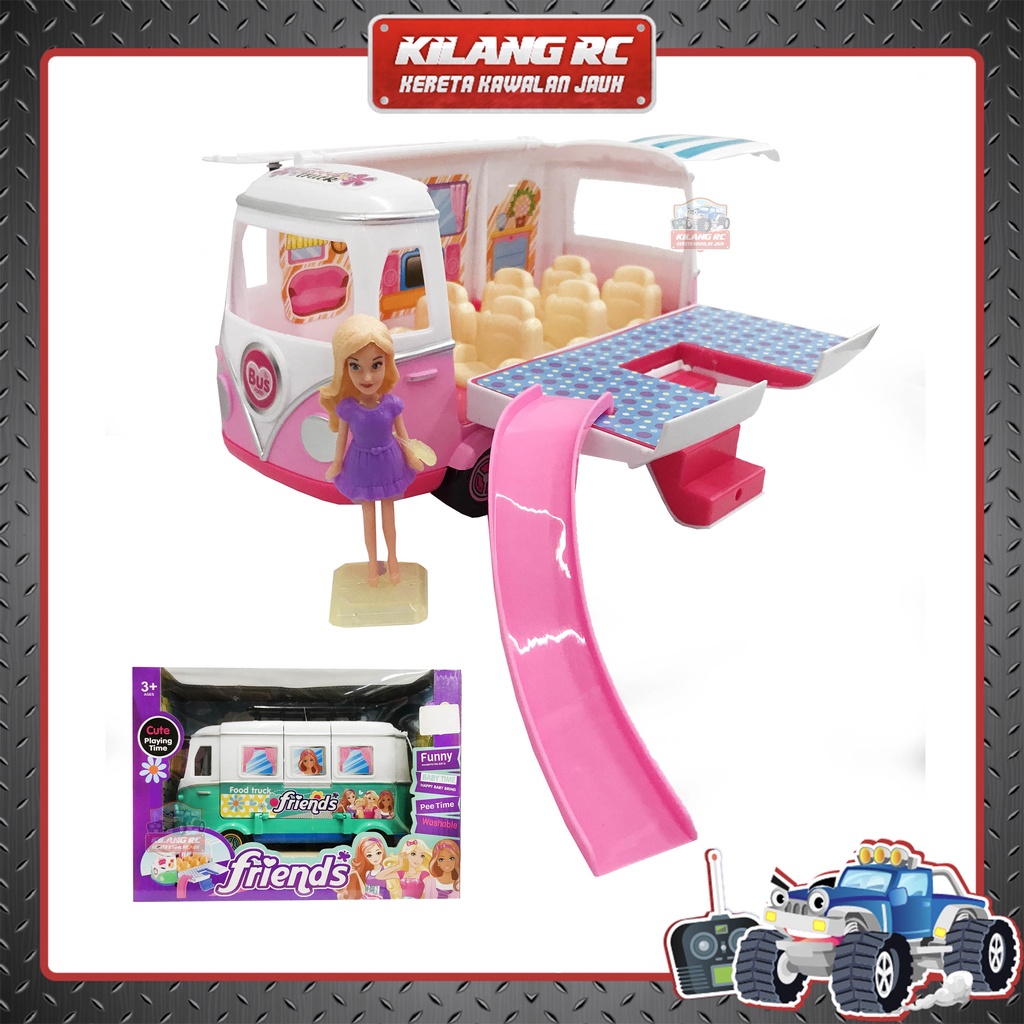 Food Truck Caravan Friends Happy Time Camping Van Pretend Play Set with ...
