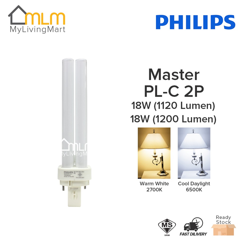PHILIPS 2 Pin Master PLC-2P 18W Energy Saving PHILIPS PLC G24D Light Bulb | Shopee Malaysia