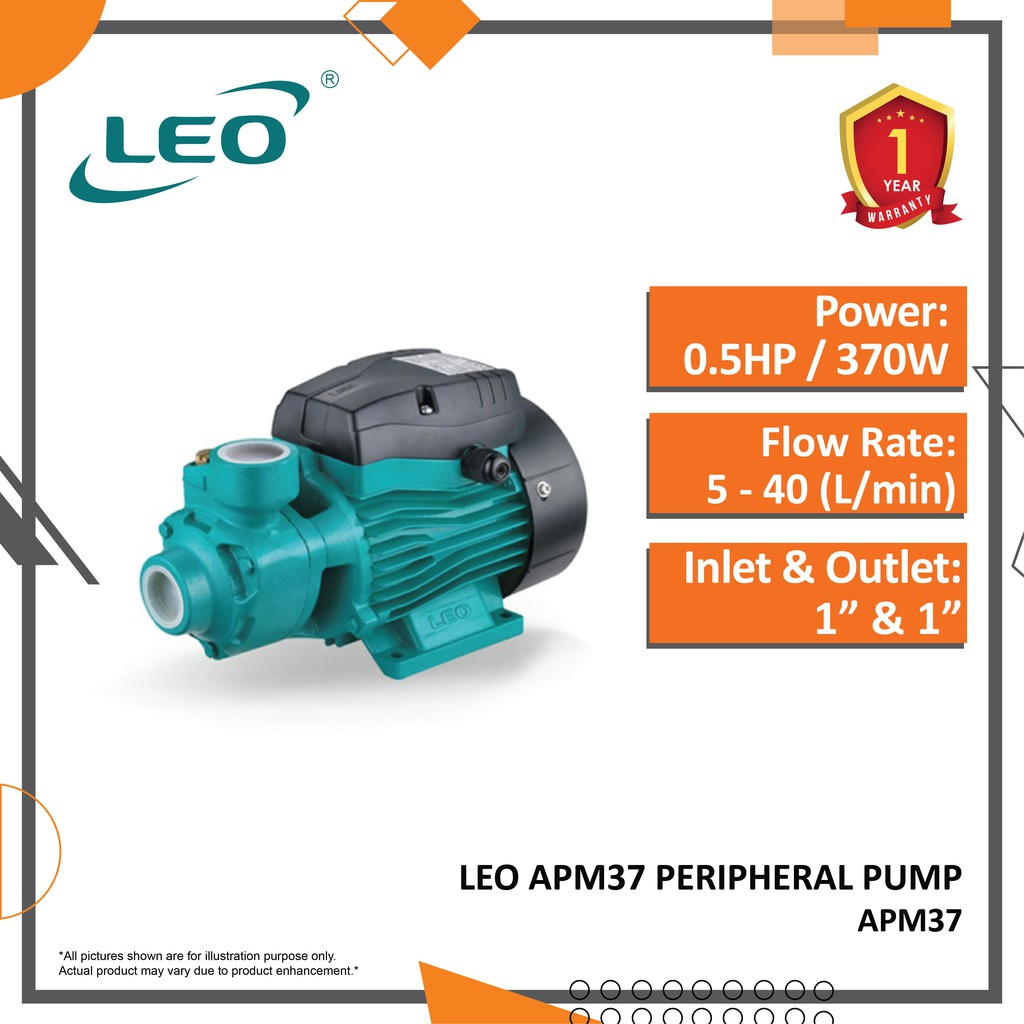 LEO APM37 PERIPHERAL PUMP (0.37kW/0.5HP) | Shopee Malaysia