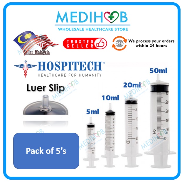 [CHEAPEST] HOSPITECH/UNIGLOVES Disposable Luer Slip Syringe 1ml/5ml ...