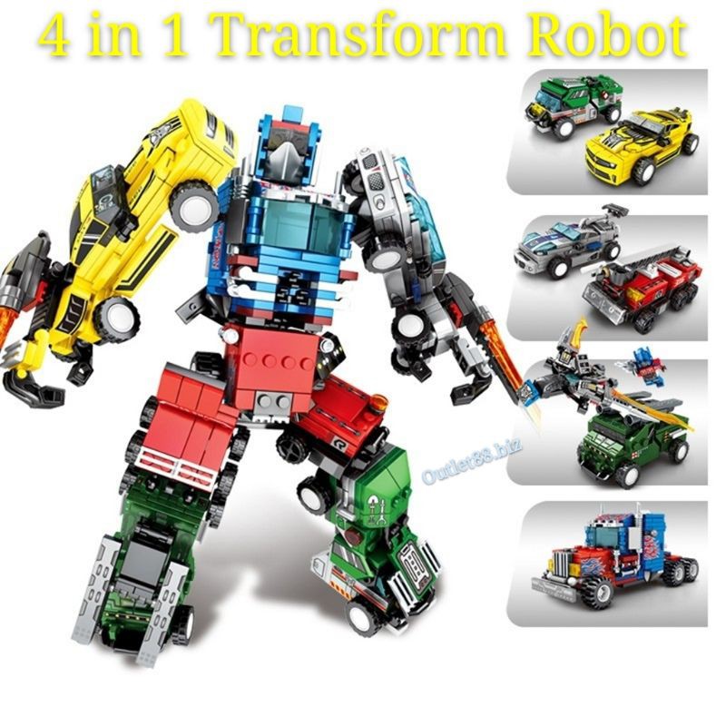4 in 1 Transformation Assembly Building Blocks (Ready Stock) | Shopee ...