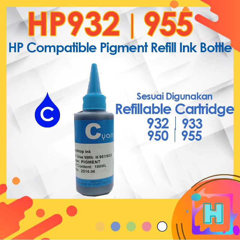 Compatible HP 932XL / 933XL / 955XL / 951XL Pigment Refill Ink Bottle ...