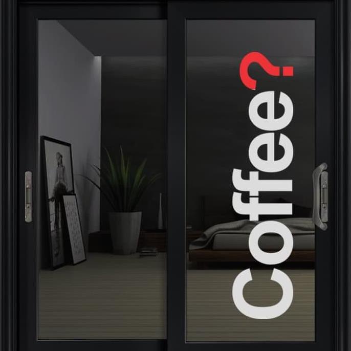 Sticker Glass Wall Stickers Cafe Coffee Shop Large Coffee Cafe Wall ...