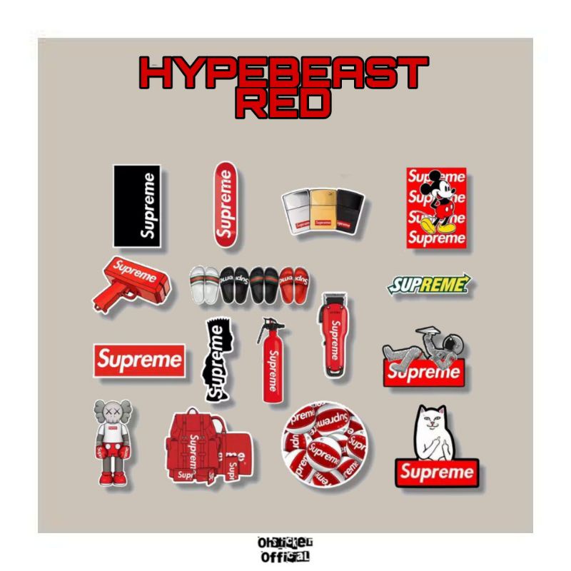 Sticker TUMBLR HYPEBEAST BRAND RED PACKAGE STICKER CASE Mobile LAPTOP ...