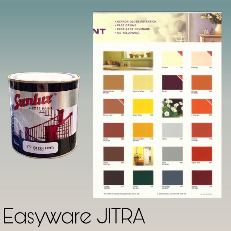SUNLUX Gloss Paint / Cat Minyak Besi / Cat Minyak Kayu - 1LTR 511 ...