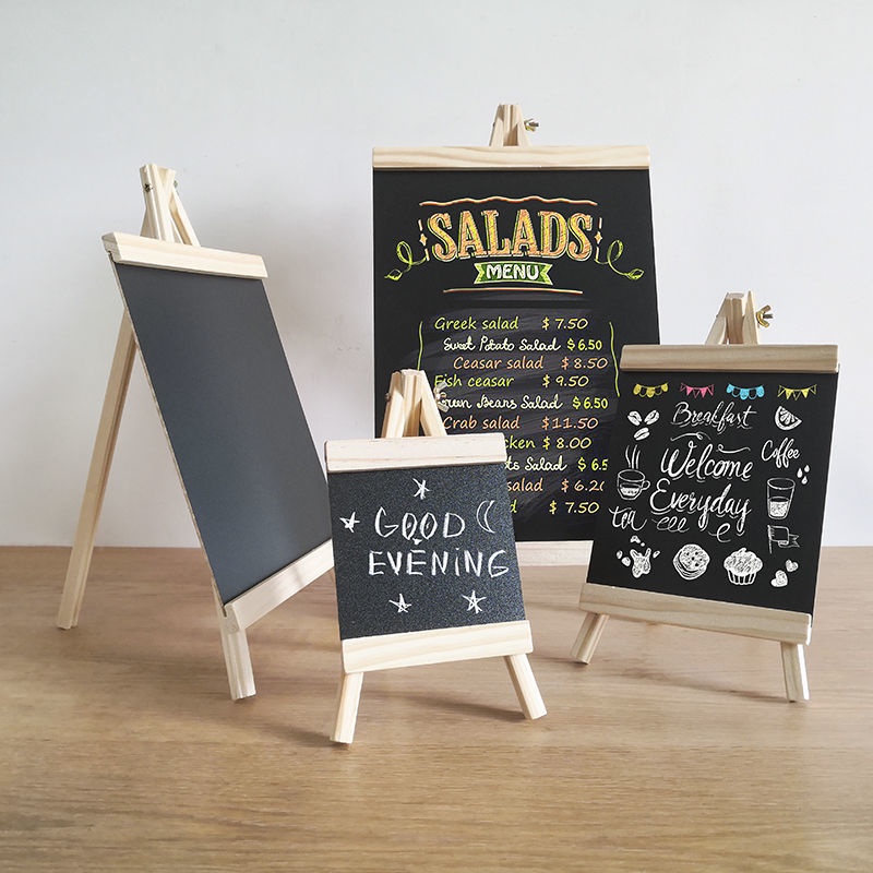 (5 Sizes) Wooden Blackboard With Stand for Cafe Menu Display Notice ...