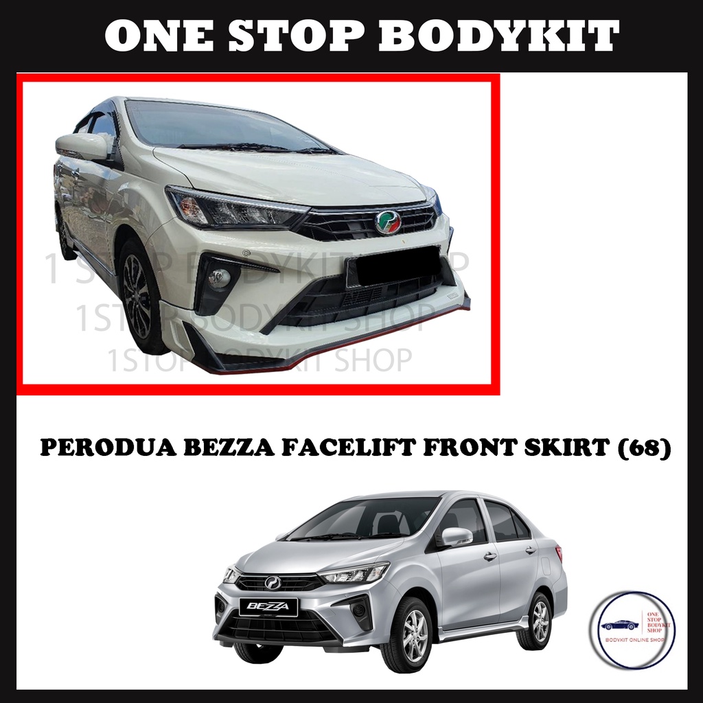 PERODUA BEZZA 2020 FACELIFT FRONT SKIRT (68) ABS SKIRT LIP BODYKIT ...