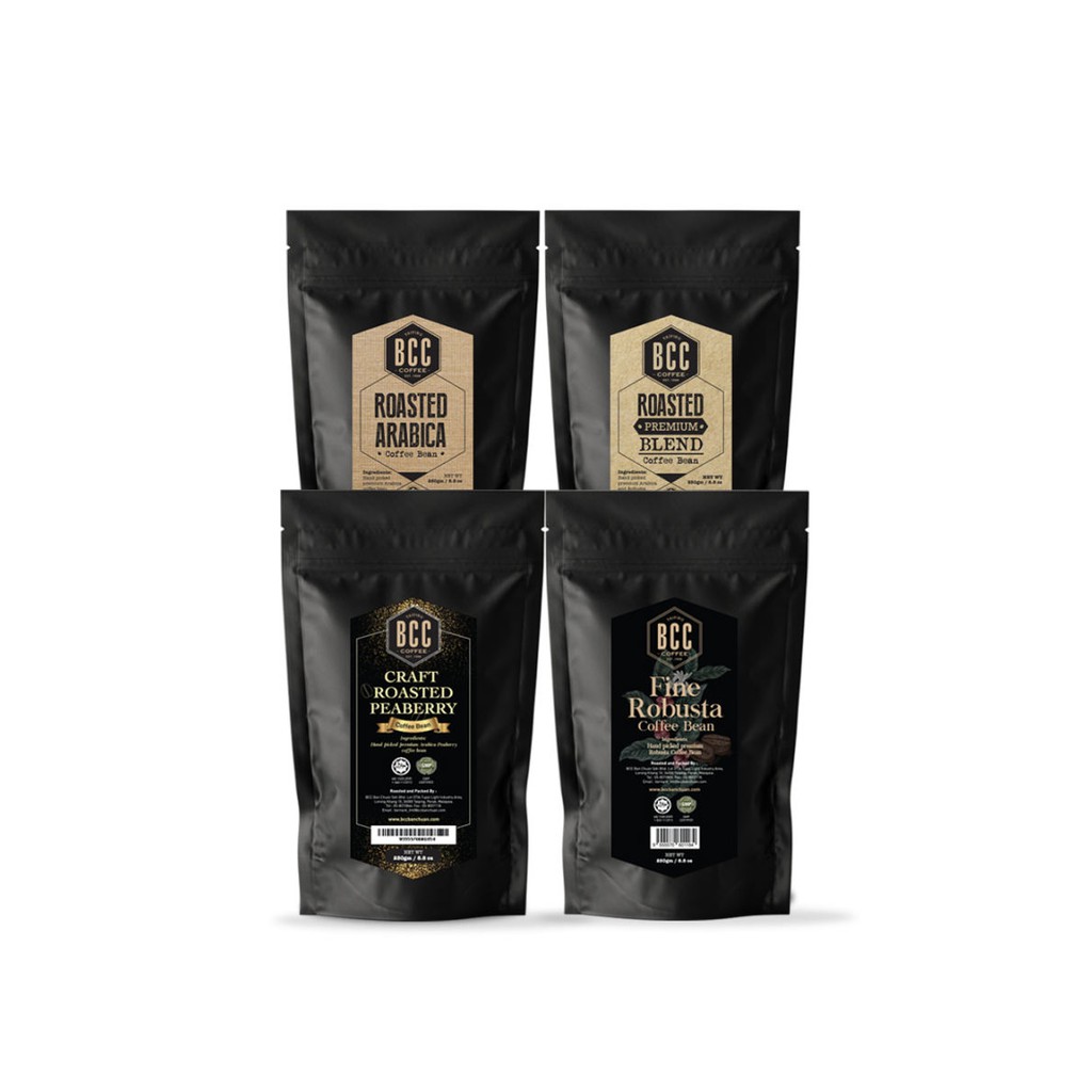 4 x 500gm Specialty Coffee Combo Pack + FOC 8 sachets BCC 3 in 1 White ...
