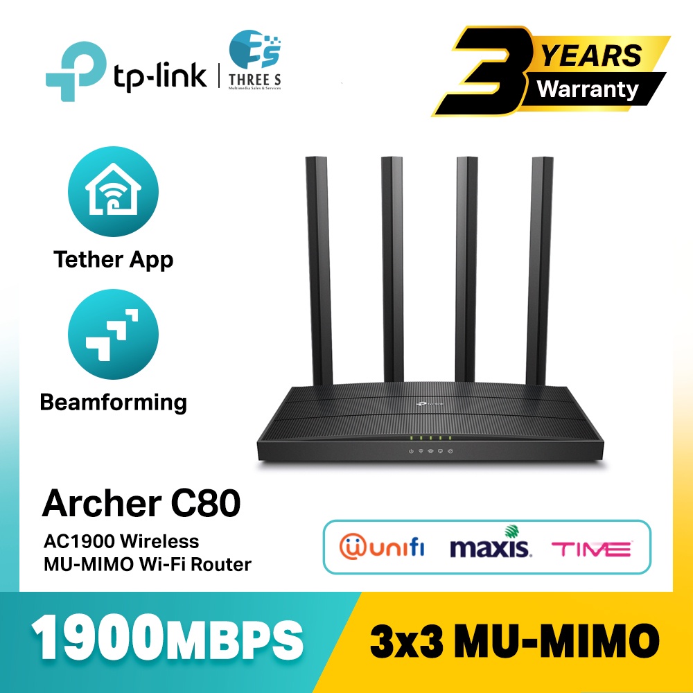 TP-Link Archer C80 AC1900 Mu-Mimo Gigabit Wave2 Wireless Wi fi Router ...