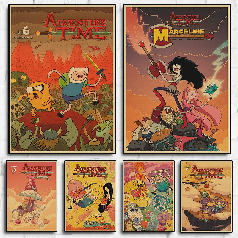 American TV animation Adventure Time with Finn and Ja poster kraft ...