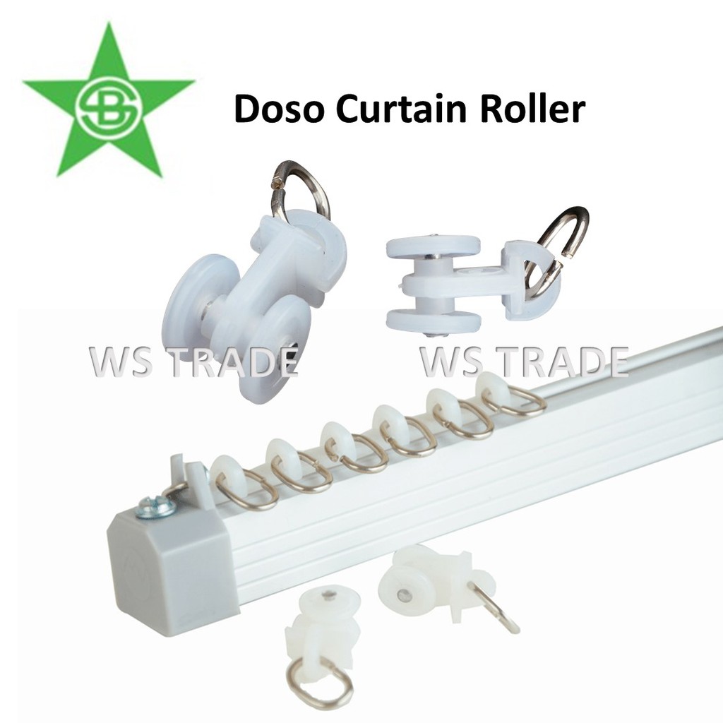 DOSO Super Curtain Railing Roller / Track Roller 10pcs/Pkt | Shopee ...