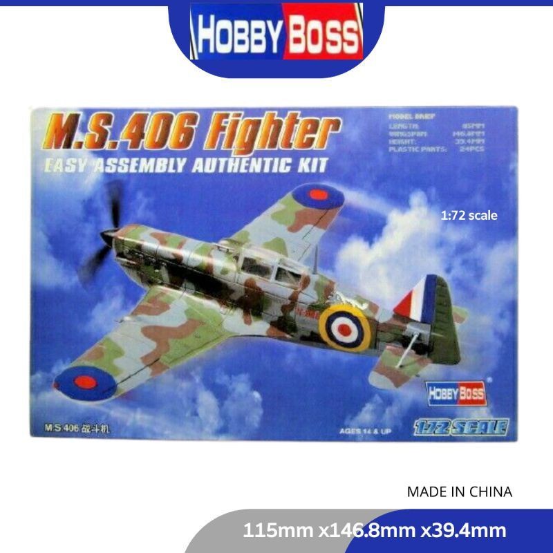 HOBBY BOSS model kit 1:72 scale MS.406 Fighter 80235 Easy Assembly ...