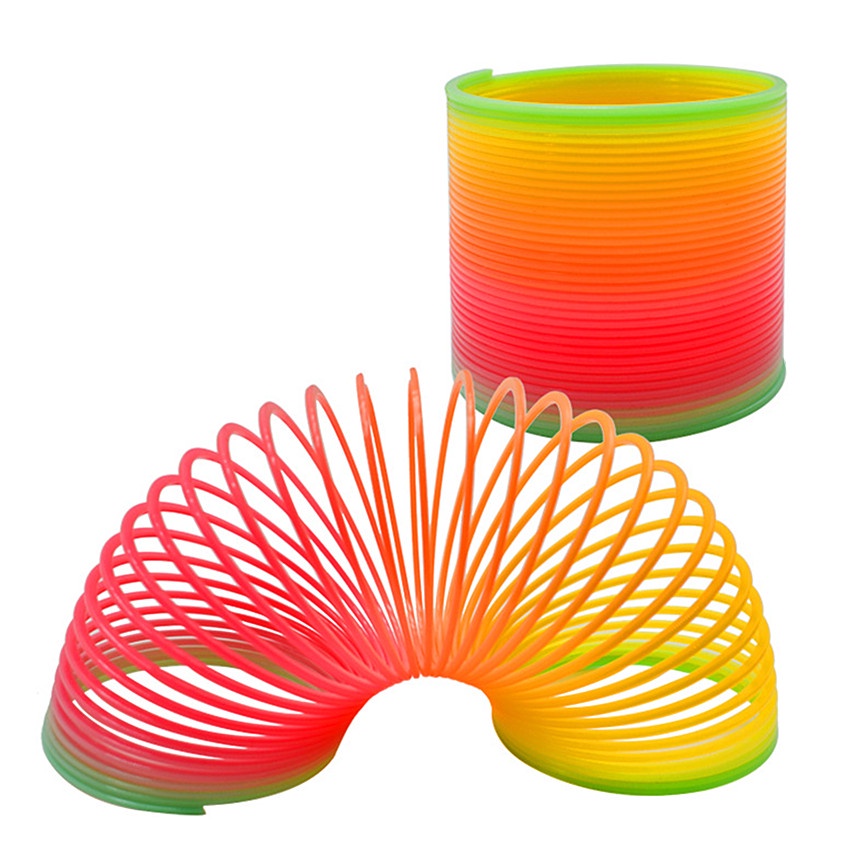 1PCS Rainbow Circle Funny Toys Folding Plastic Spring Coil Early ...