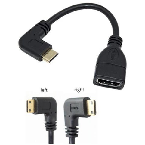 HDMI Female to Male Mini HDMI 90 Degree L Shape Cable | Shopee Malaysia
