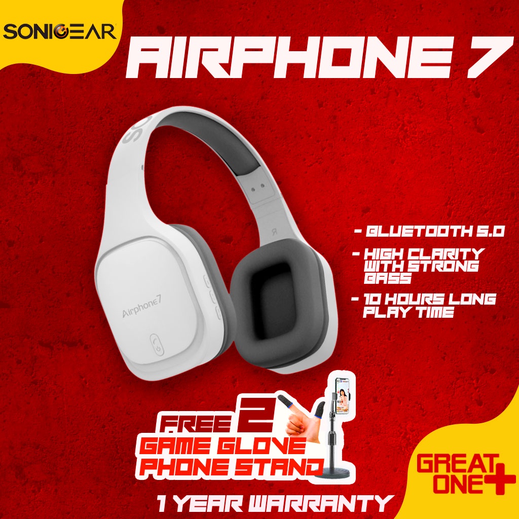 SonicGear Airphone 7 Bluetooth Headphones With Mic 10 Hours Playtime ...