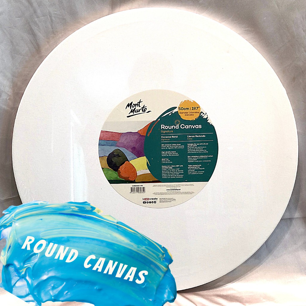 Mont Marte Round Canvas 50cm (Ready stock, Canvas Malaysia, For Acrylic ...