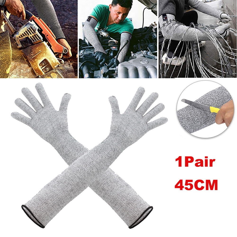 1Pair 35CM Long Anti Cut Proof Safety Arm Sleeve Guard Bracer Work ...