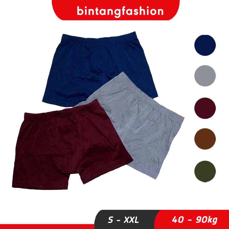 Bintang Fashion Men's 3-Pack Boxers Brief | Seluar Dalam Lelaki ...