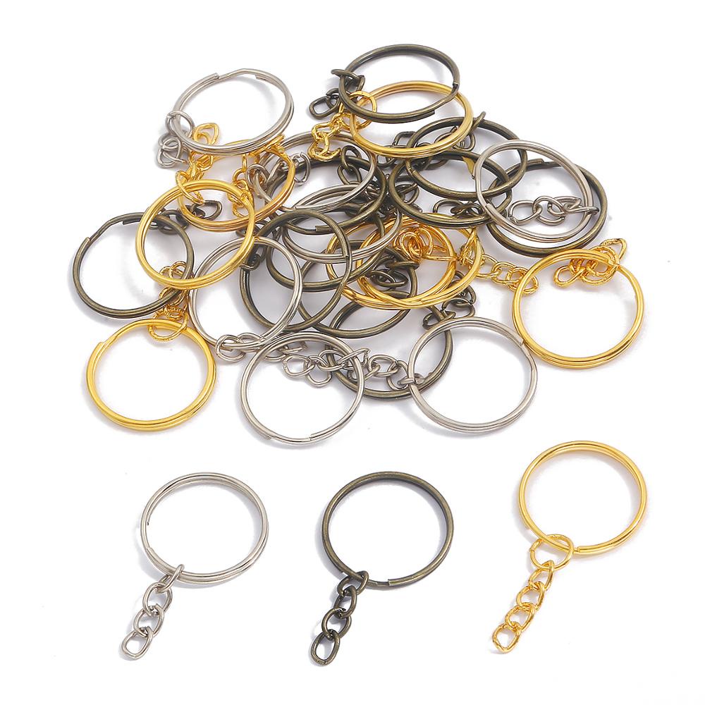 10pcs Key Chain Key Ring keychain Bronze Rhodium Gold 20/25mm Long ...