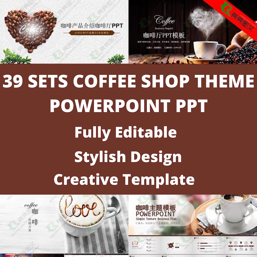39 sets Coffee Shop Theme Powerpoint PPT Template咖啡店模版素材 | Shopee Malaysia