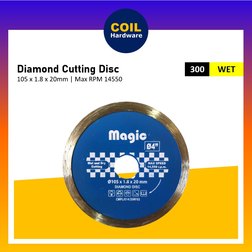 [Wet 300] 4" MAGIC Diamond Cutting Disc Wheel | 300 Wet | Shopee Malaysia