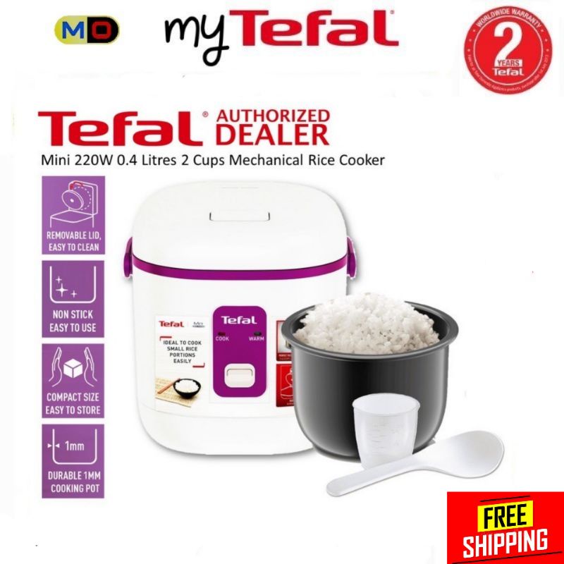 Tefal Mini 220W 0.4 Litres 2 Cups Mechanical Rice Cooker RK1721 ...