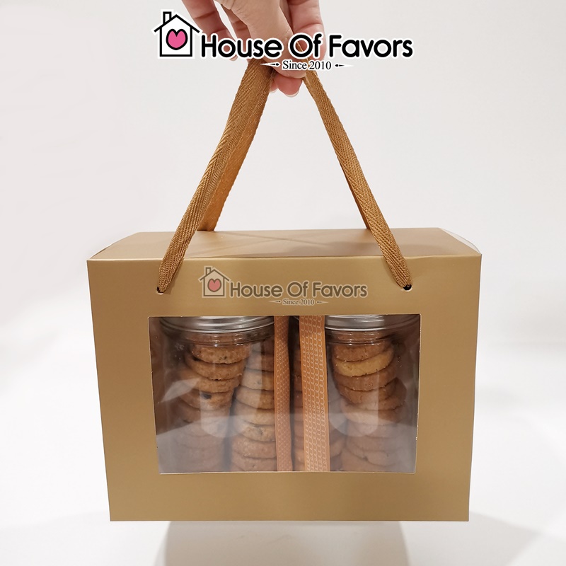 25pc 20x15x10cm Gift Box With String & Window Cookies Container Kotak ...