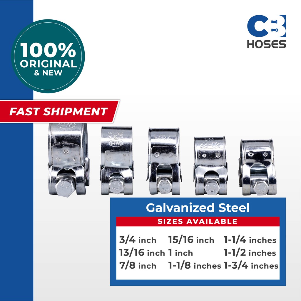 CB Hoses Galvanized Steel Wide Band Super Clamp SBC Clamp Clip Hose ...